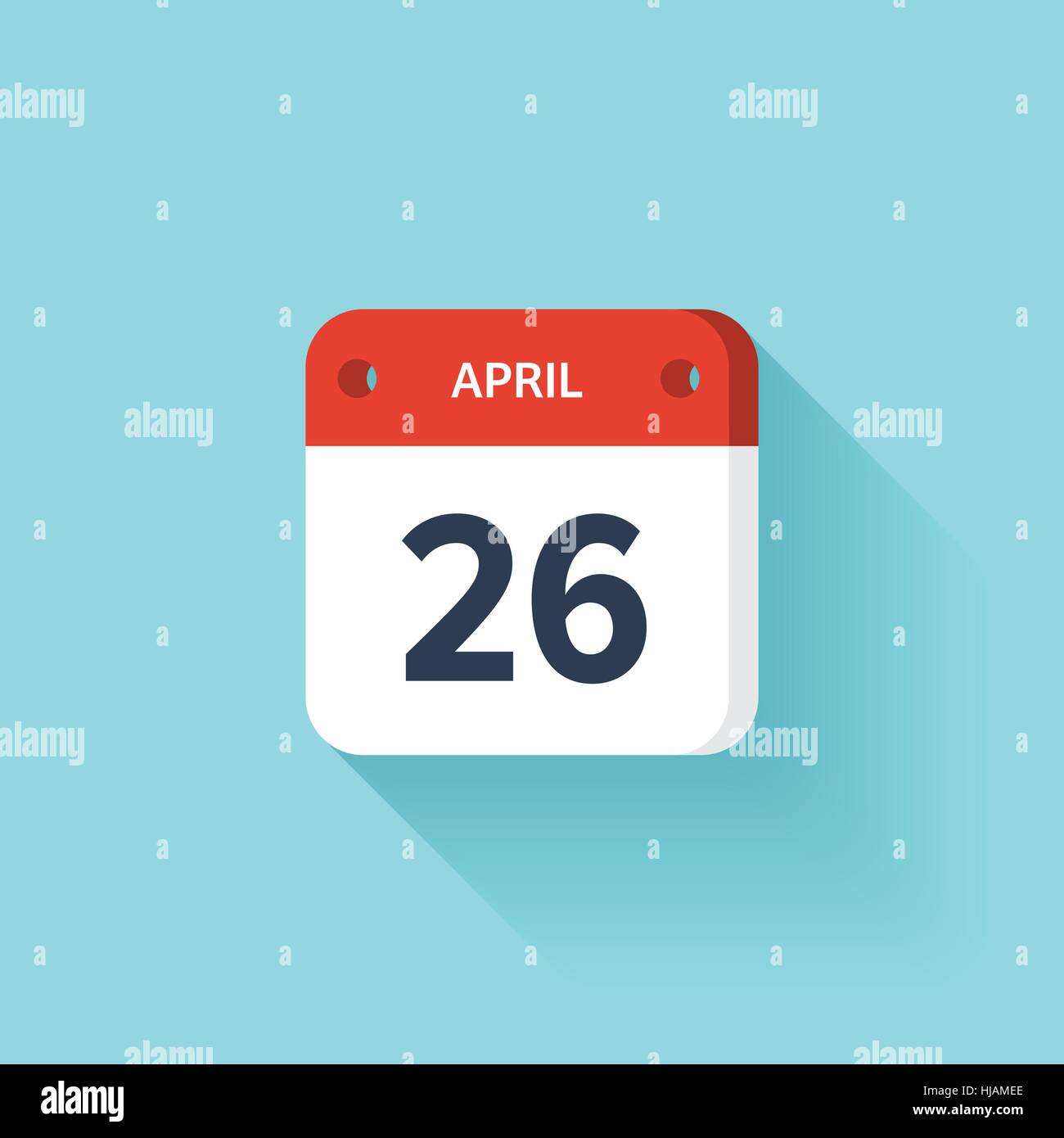 April 26. Isometric Calendar Icon With Shadow.Vector Illustration,Flat ...