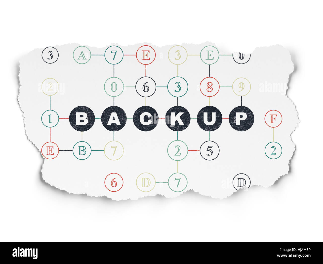 Database concept: Backup on Torn Paper background Stock Photo - Alamy