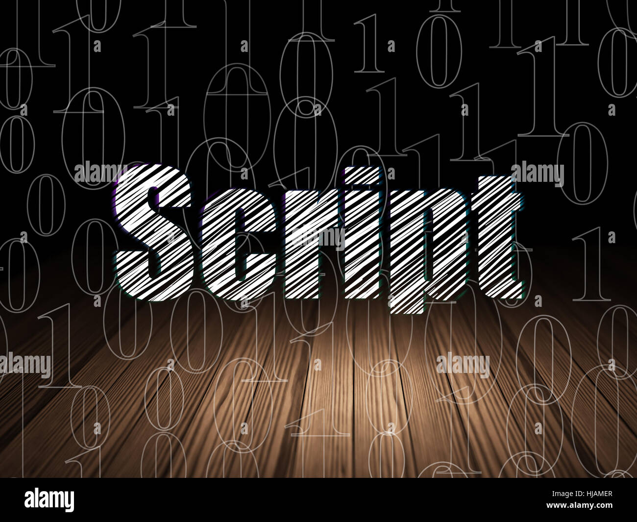 Database concept: Script in grunge dark room Stock Photo - Alamy