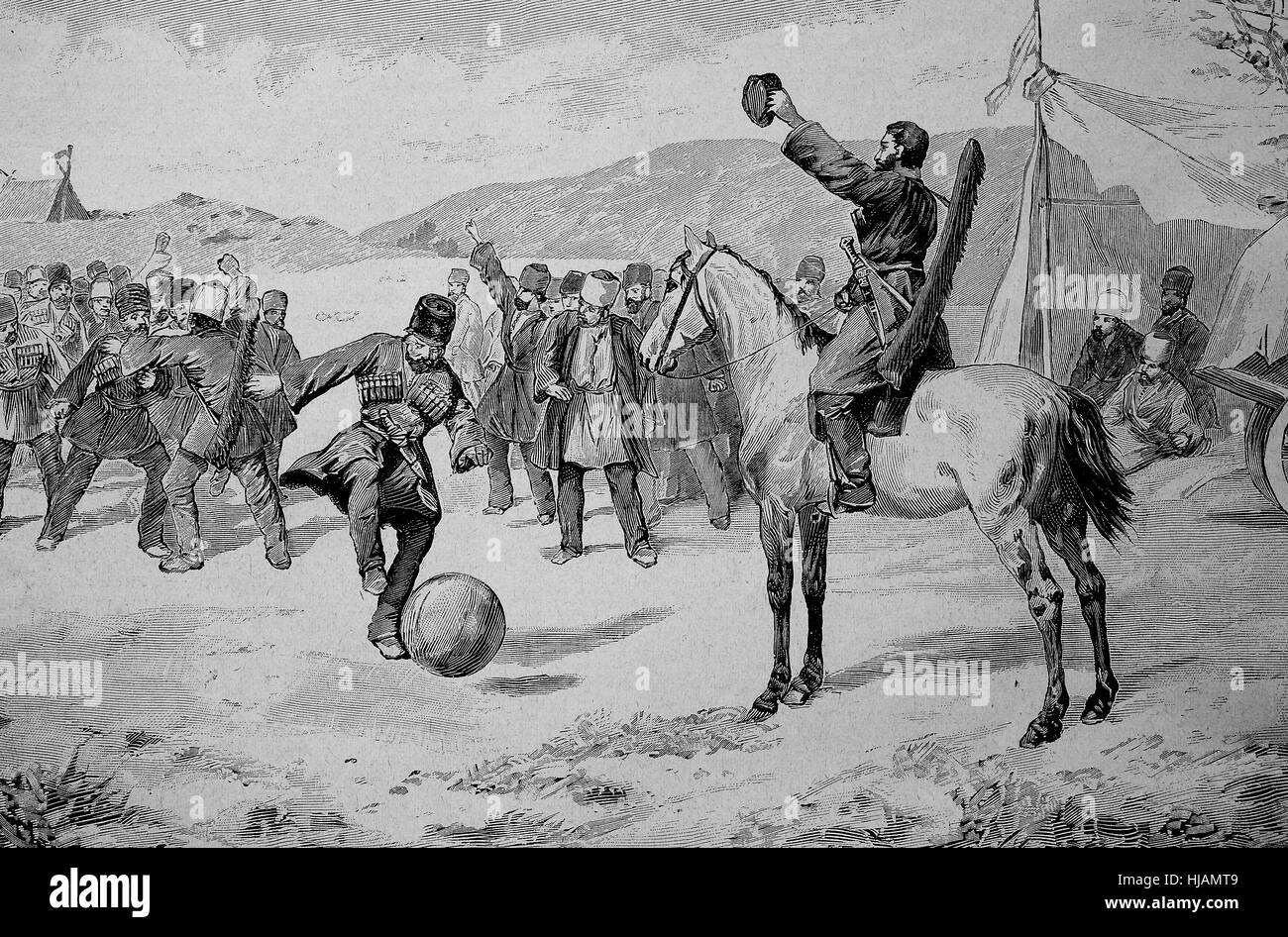 sport, a traditional play with ball at the Caucasus, historical image ...