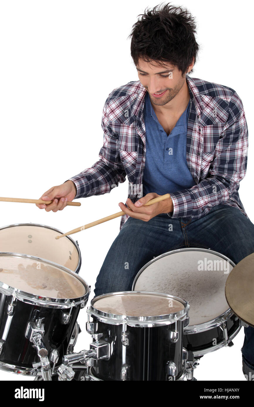 Portrait of a drummer Stock Photo - Alamy