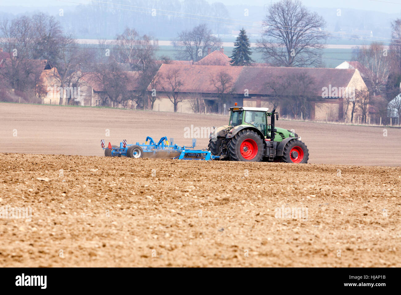 agricultural, field, spring, work, factory, farm, tractor, working ...