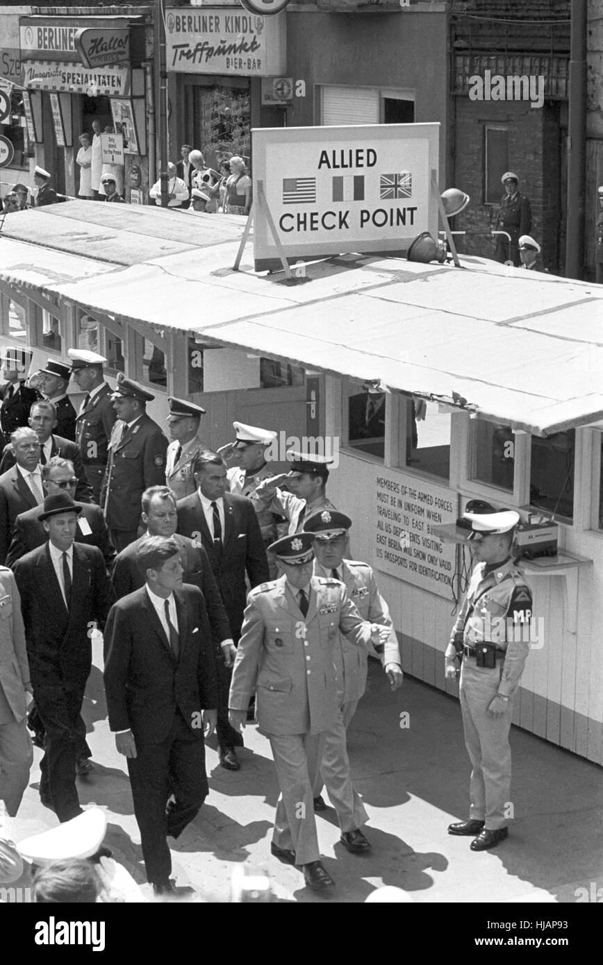 US president John F. Kennedy during his stay in Berlin on 26 June 1963 ...