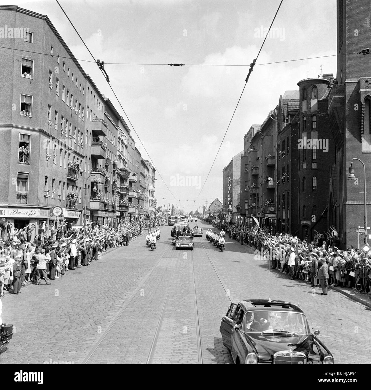 US president John F. Kennedy on 26 June 1963 in Berlin in the open ...