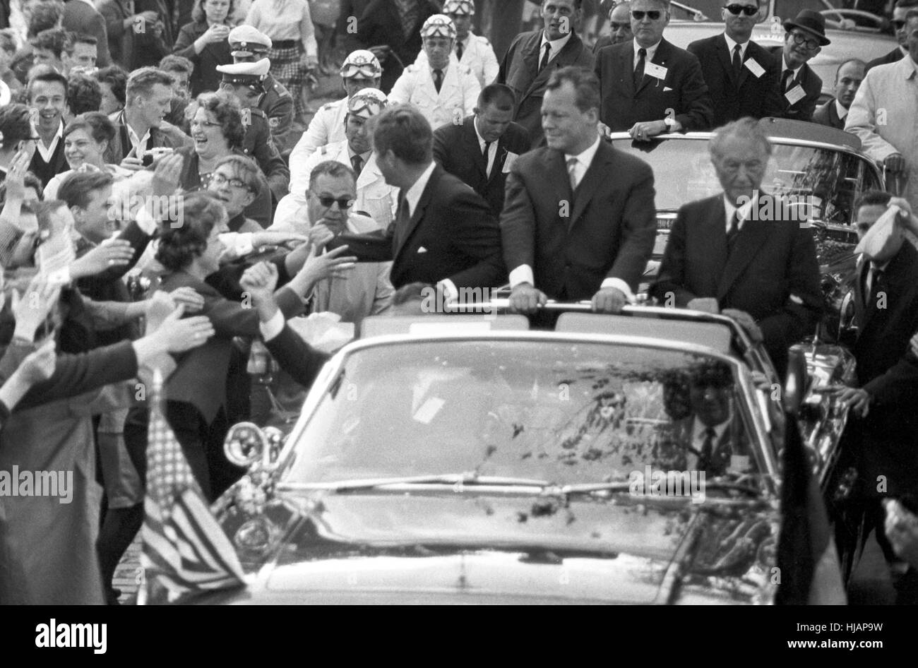 US president John F. Kennedy on 26 June 1963 in Berlin in the open ...