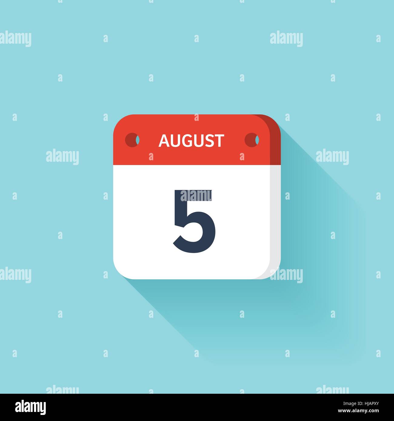 August 5. Isometric Calendar Icon With Shadow.Vector Illustration,Flat ...