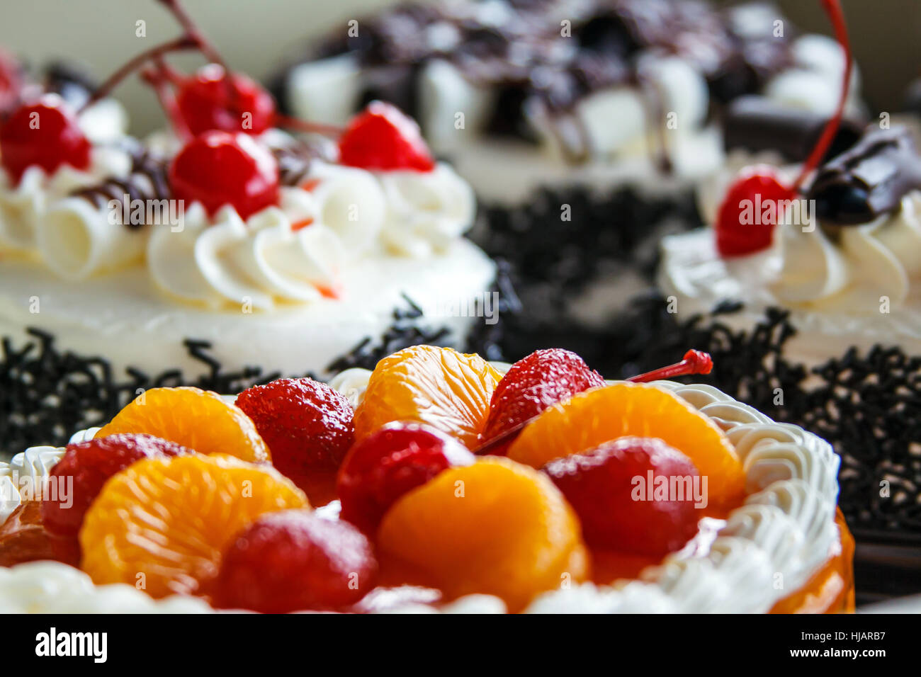 Different cakes background Stock Photo - Alamy