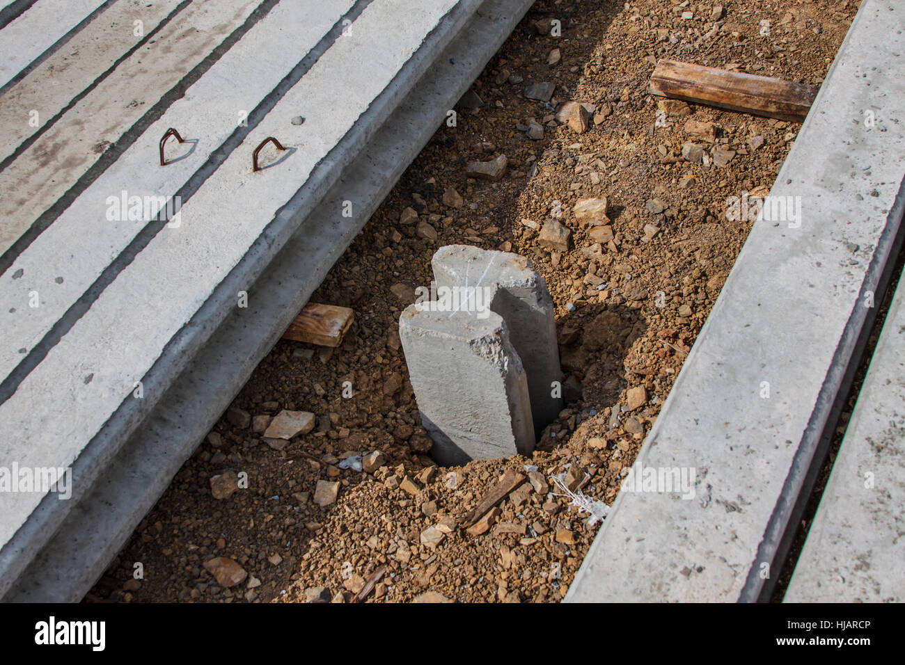 Concrete stake, close-up photo with selective focus Stock Photo - Alamy