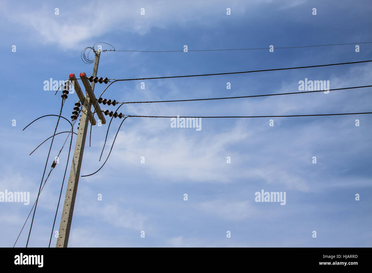 Electricity post blue sky hi-res stock photography and images - Alamy