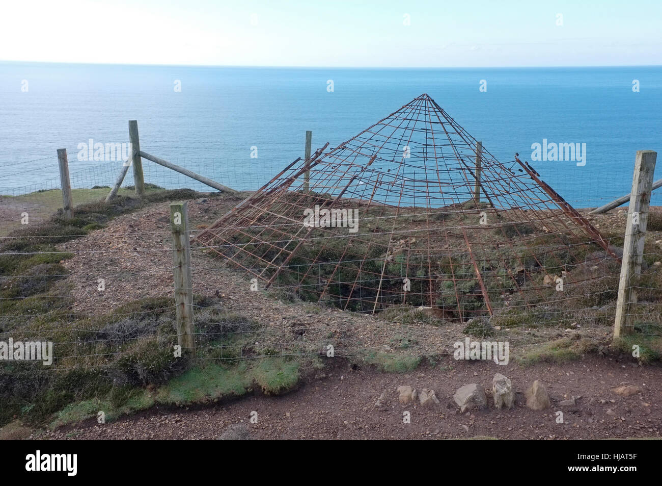 A mine shaft covering near Wheal Coates, Cornwall Stock Photo - Alamy