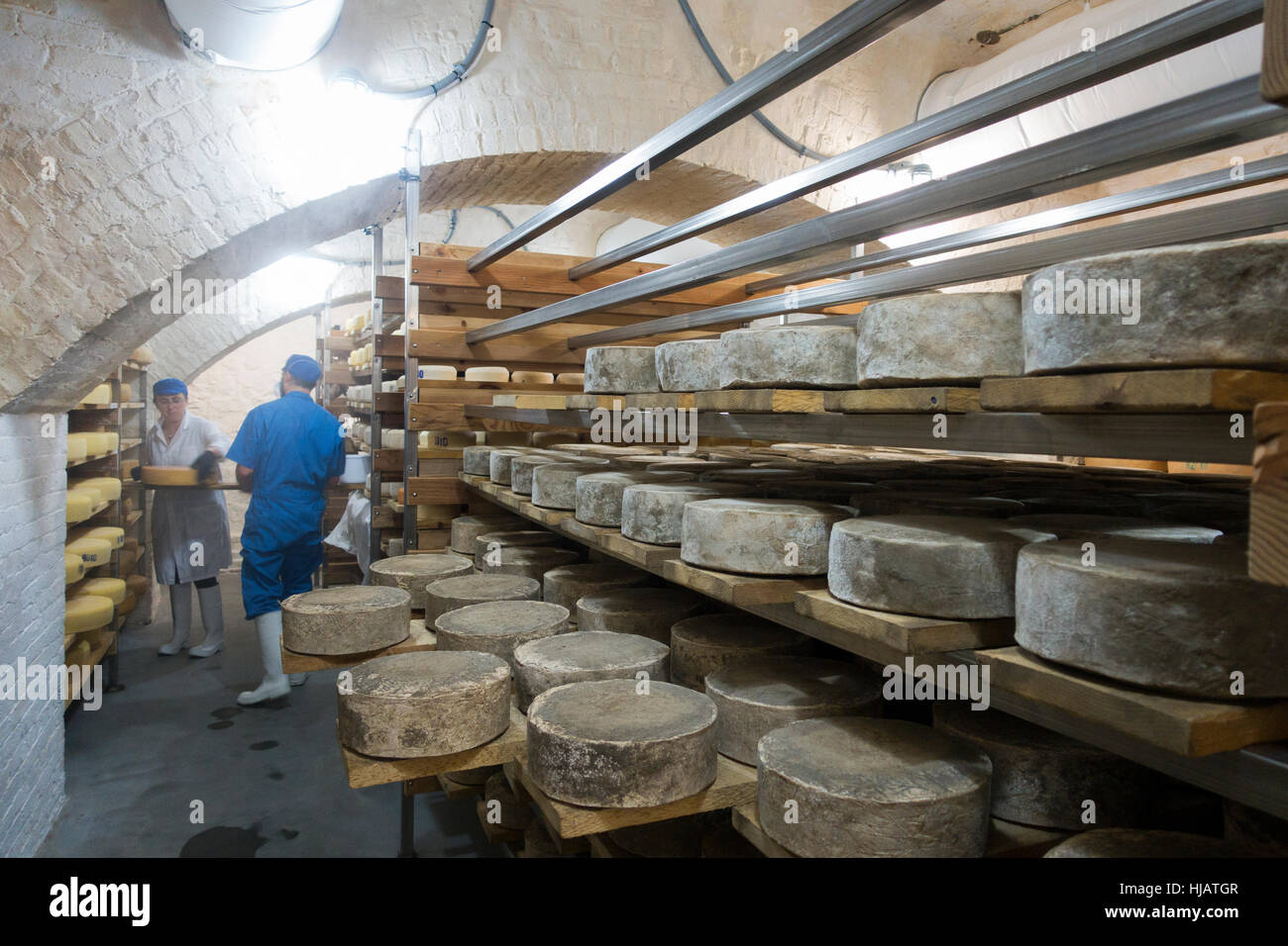 Crown cheese finish caves in Brooklyn nyc Stock Photo - Alamy