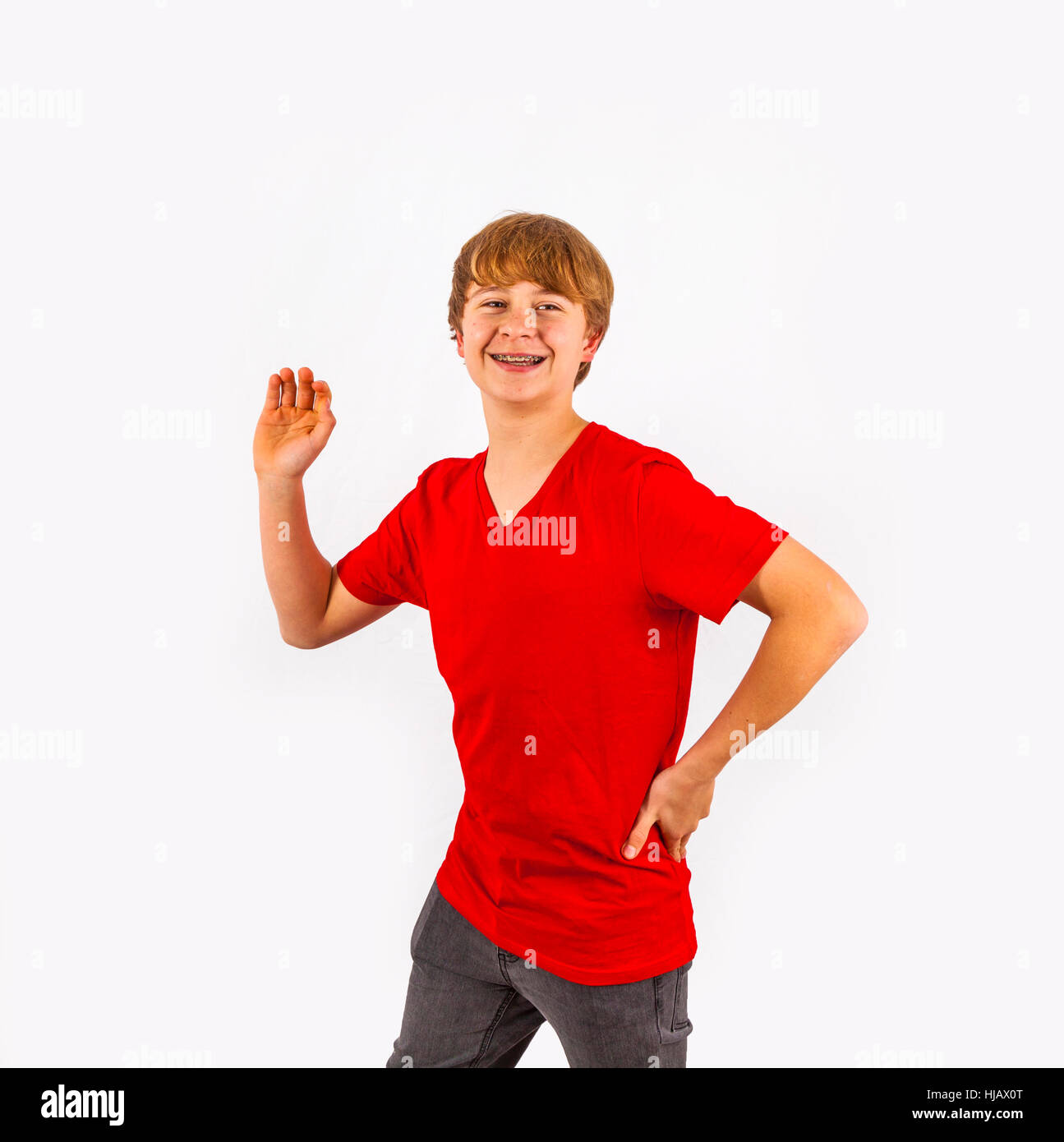 greeting, person, boy, lad, male youngster, arms, backdrop, background ...