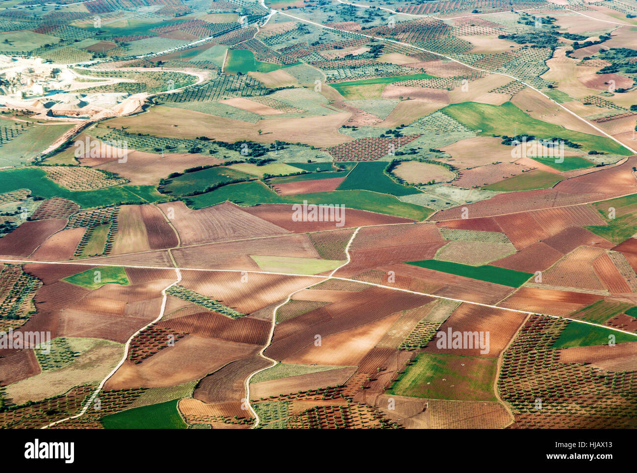 agriculture, farming, spain, above, madrid, aerial, scenery ...