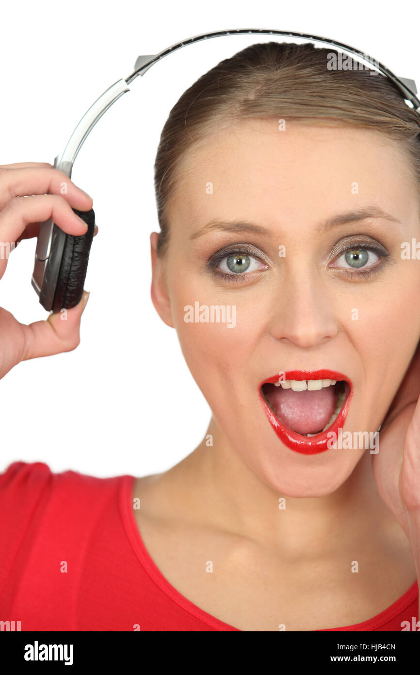 woman, listen, music, portrait, dynamics, dynamism, expression ...