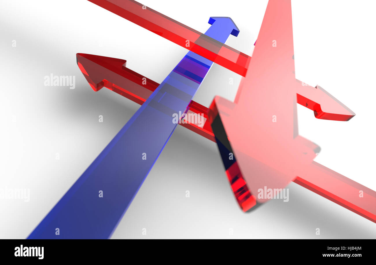 find the right way - blue red Stock Photo - Alamy