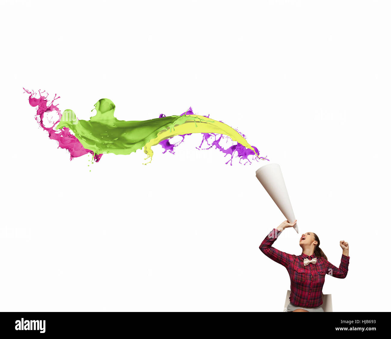 Young pretty woman screaming hi-res stock photography and images - Alamy