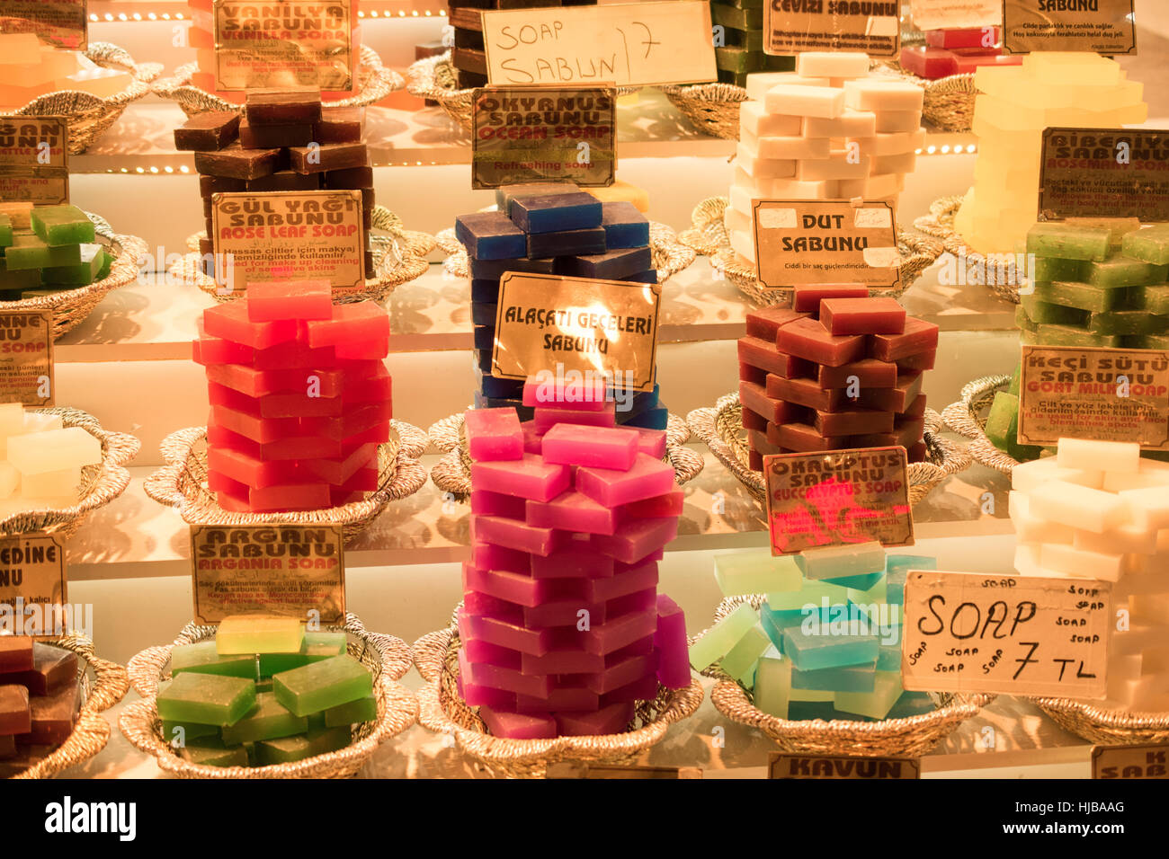 Collection of bars of fragrant hand made organic soap Stock Photo - Alamy