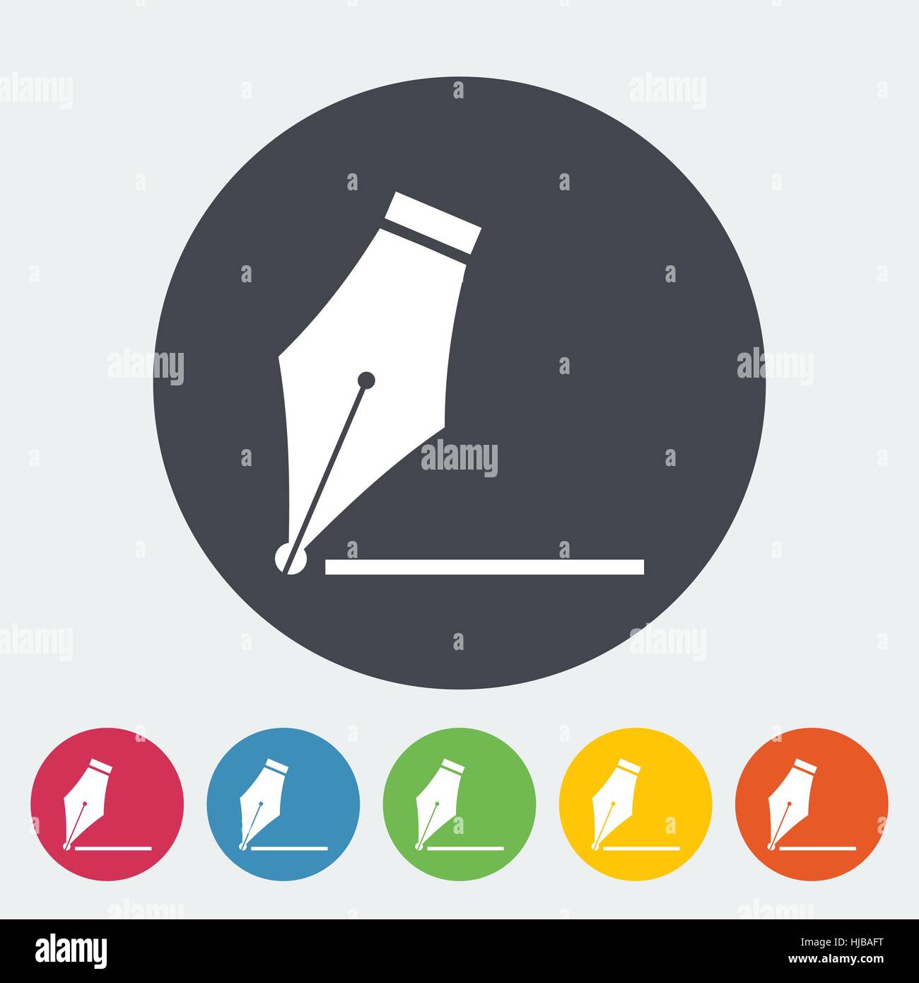 Nib. Single flat icon on the circle. Vector illustration Stock Vector ...