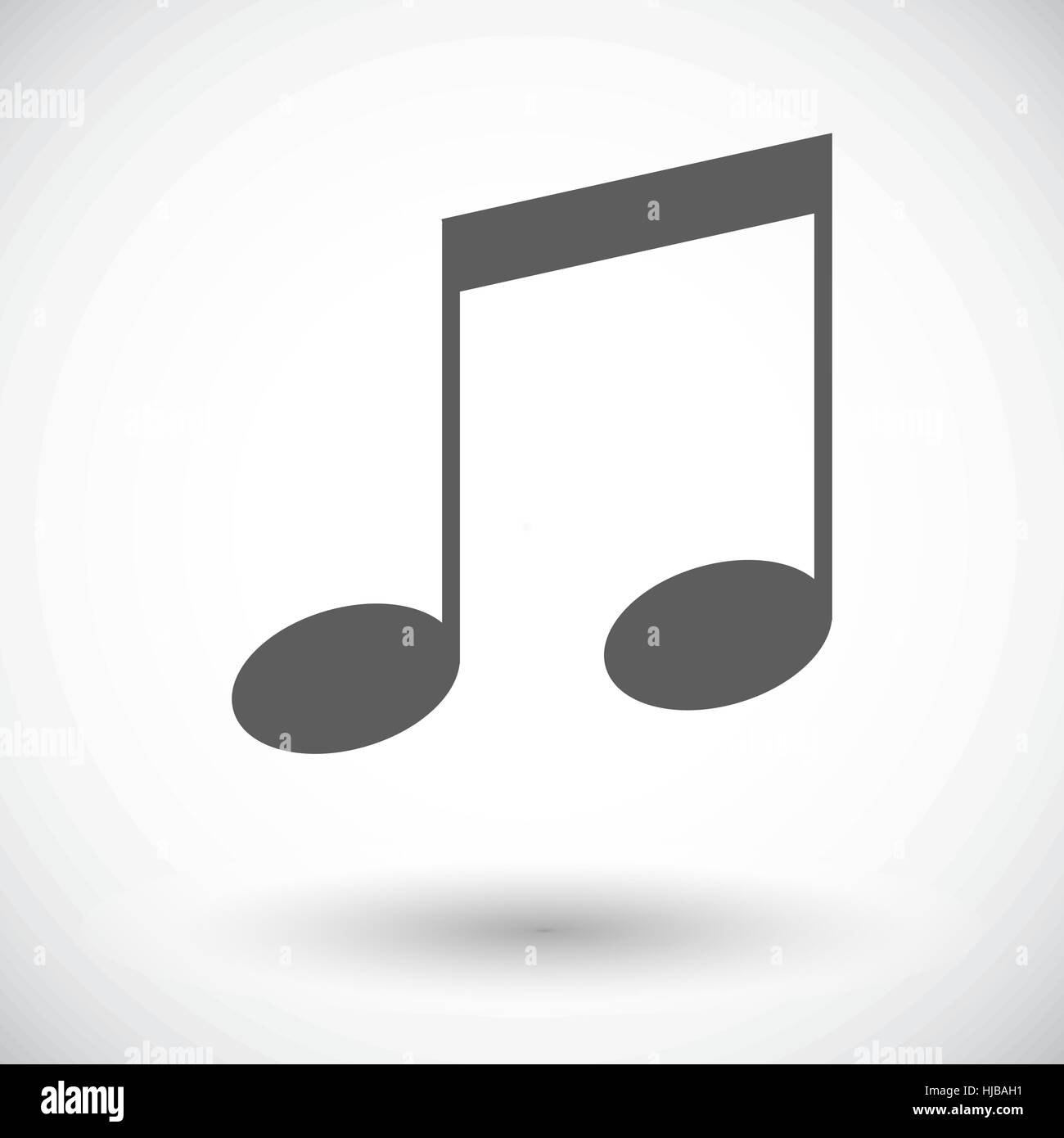 Music note. Single flat icon on white background. Vector illustration ...