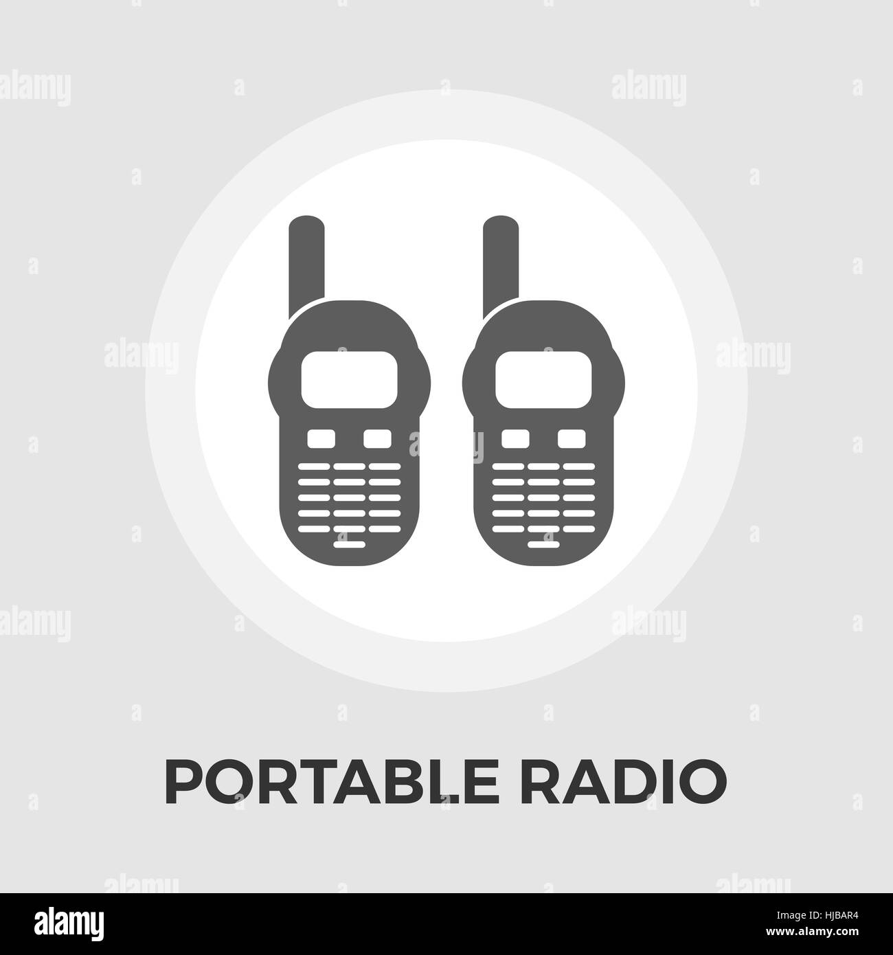 Portable radio icon vector. Flat icon isolated on the white background ...