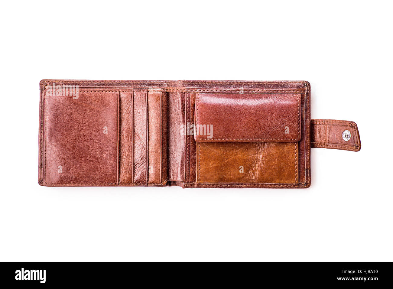 Brown Leather Wallet Isolated on White Stock Photo - Alamy