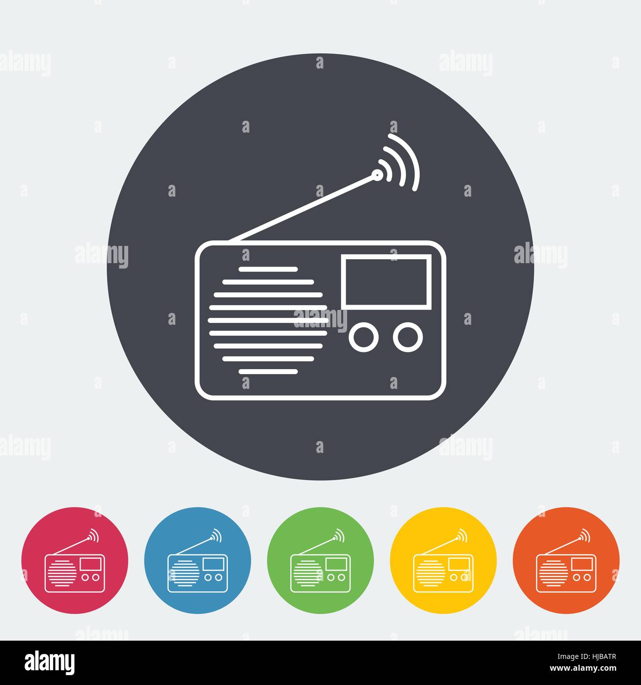 Radio. Single flat icon on the circle. Vector illustration Stock Vector ...