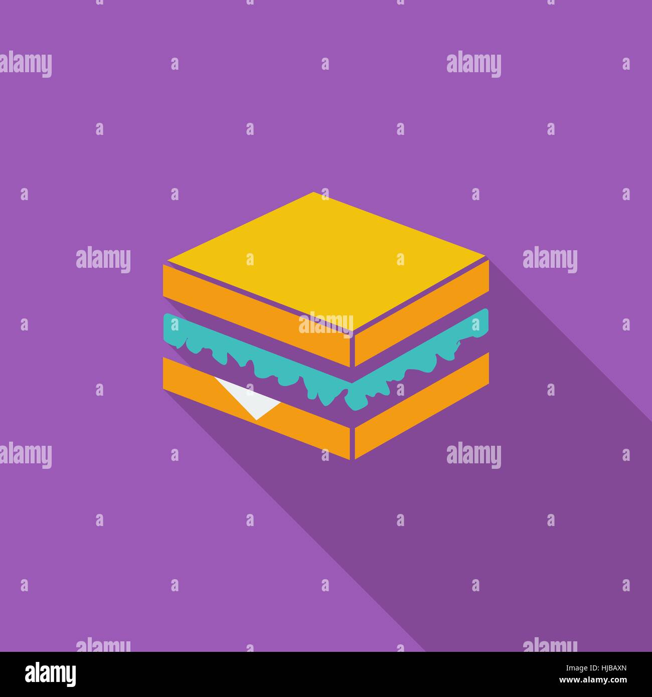 Sandwich icon. Flat vector related icon with long shadow for web and ...