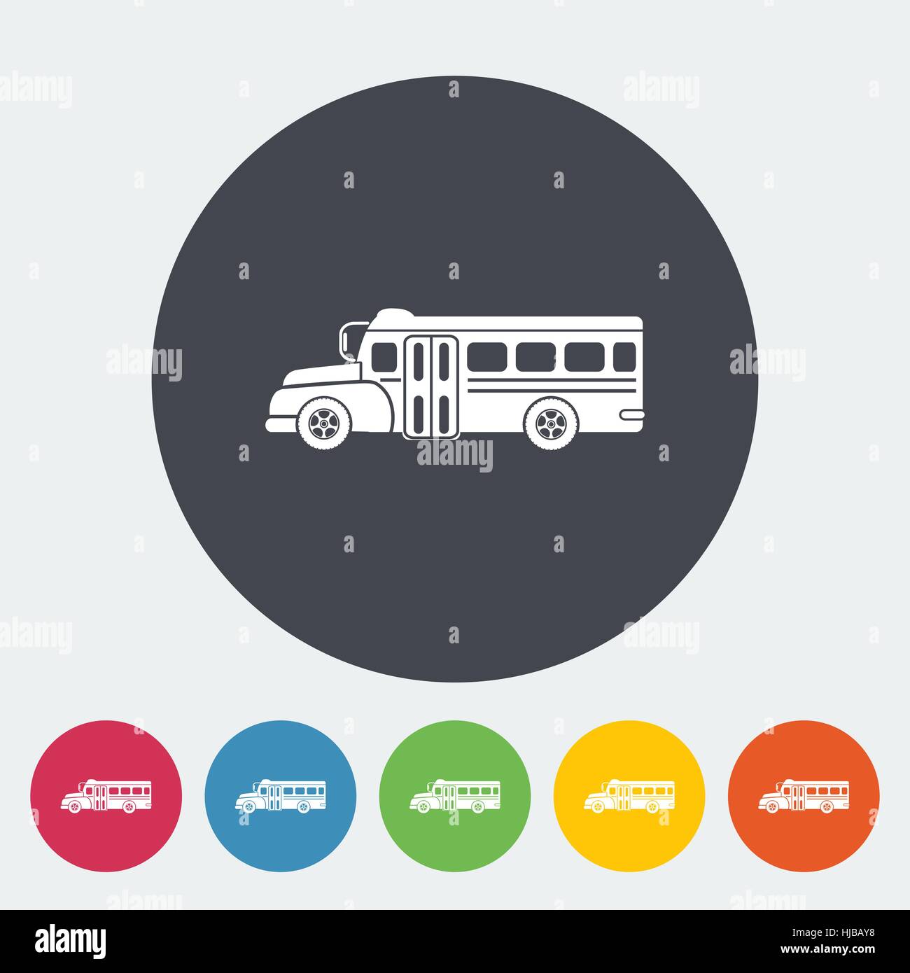 School bus circle icon hi-res stock photography and images - Alamy