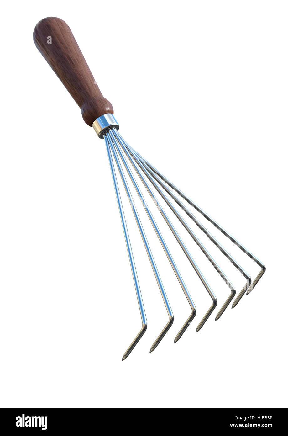 3D rendering of a small rake isolated on white background Stock Photo ...