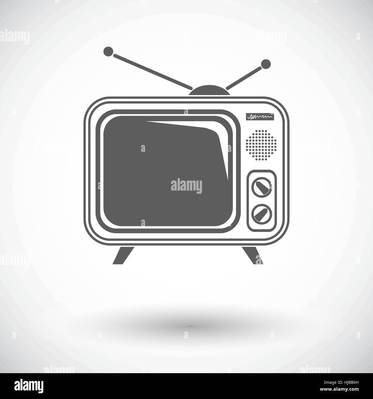 TV single. Single flat icon on white background. Vector illustration ...