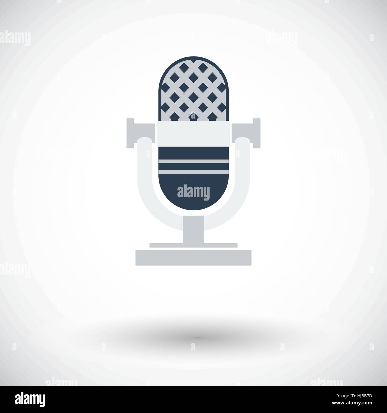 Vintage microphone. Single flat icon on white background. Vector ...