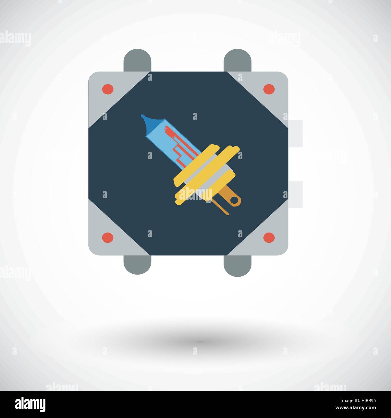 Xenon car lamp. Single flat icon on white background. Vector ...
