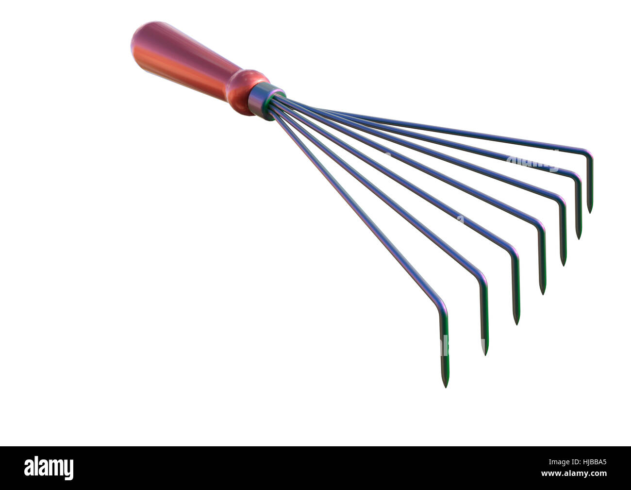 3D rendering of a small rake isolated on white background Stock Photo ...