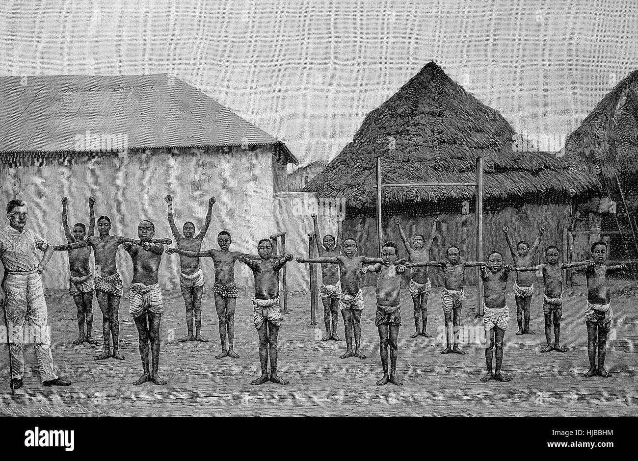 german gymnastic lessons for the natives of Togo, Africa, Togoland was ...
