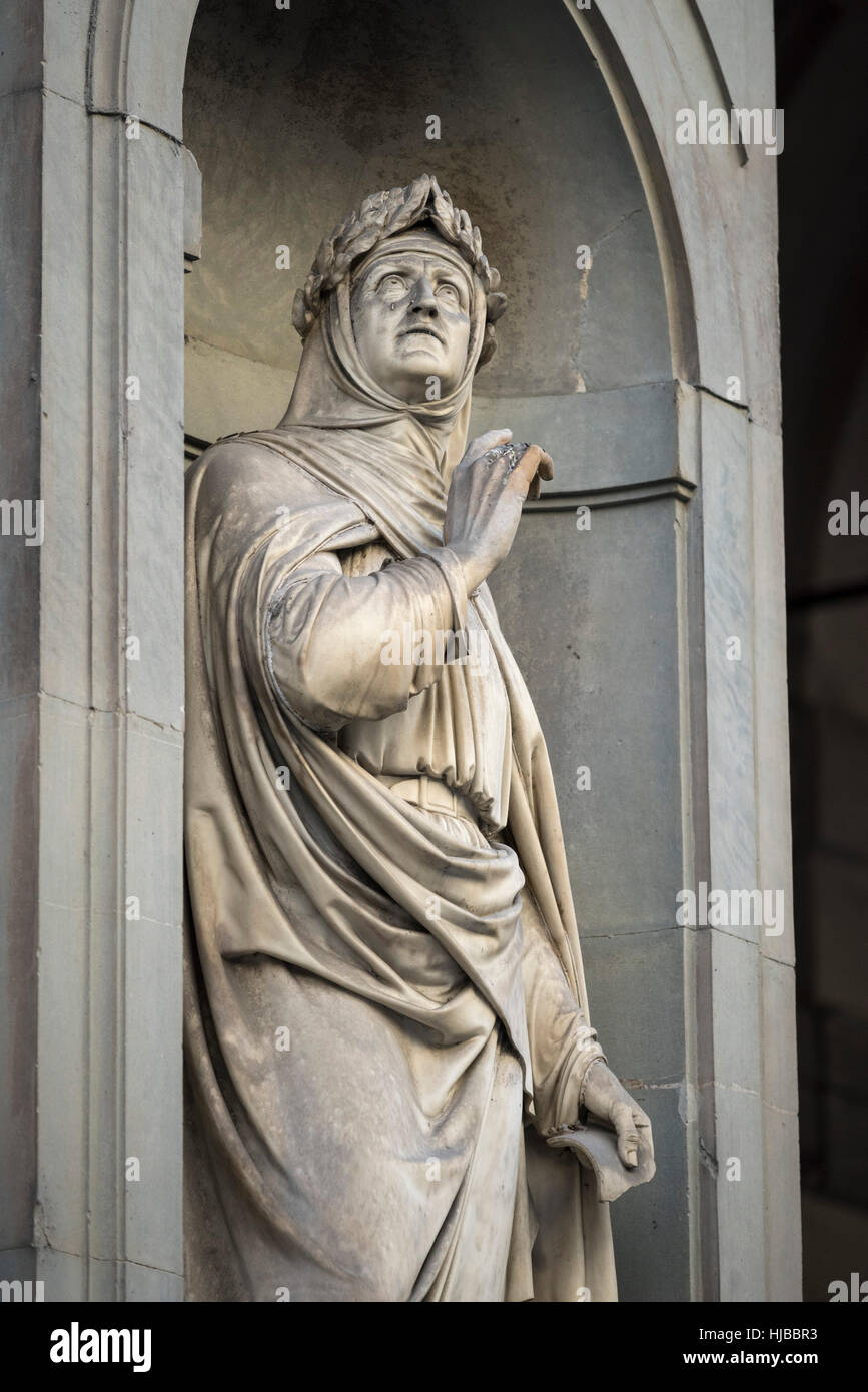 Florence. Italy. Statue of Petrarch (Francesco Petrarca, 1304-1374 ...