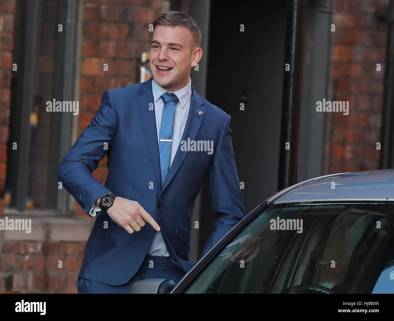 6ft 7in Adam Elliott at Newcastle Crown Court where he denies driving ...