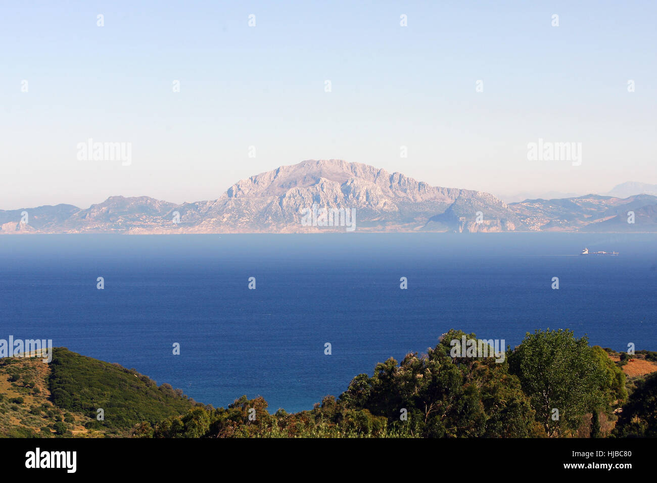 View of Atlas Mountains across Straits of Gibraltar, Morocco in ...