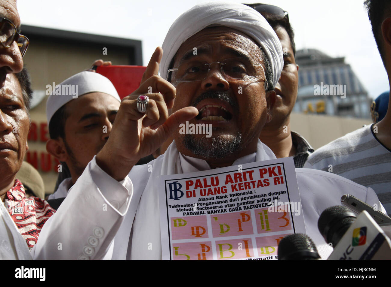 Jakarta, Indonesia. 23rd Jan, 2017. The leader of Islamic Defenders ...