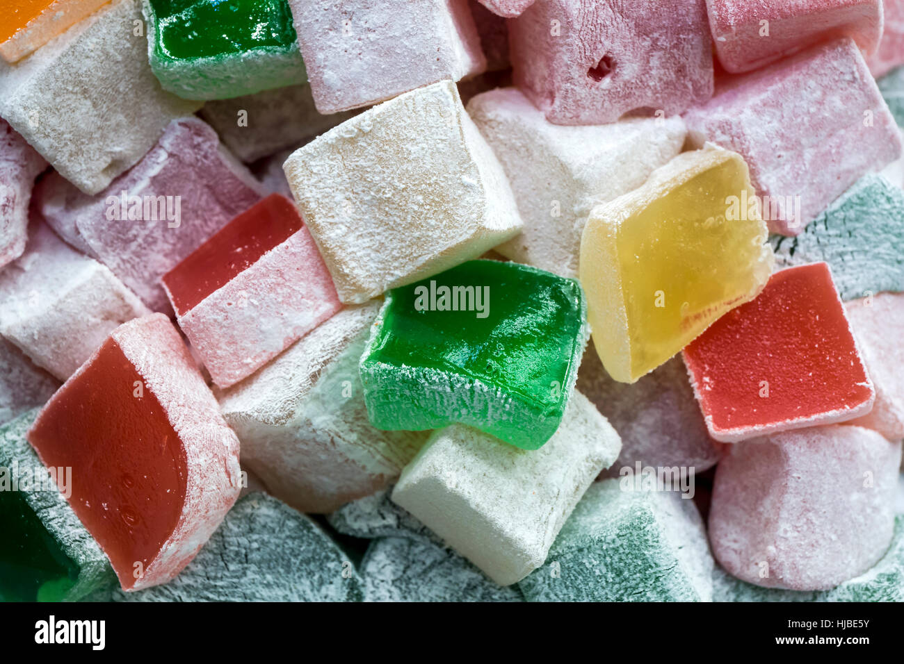 Turkish delight in various colors as background Stock Photo - Alamy