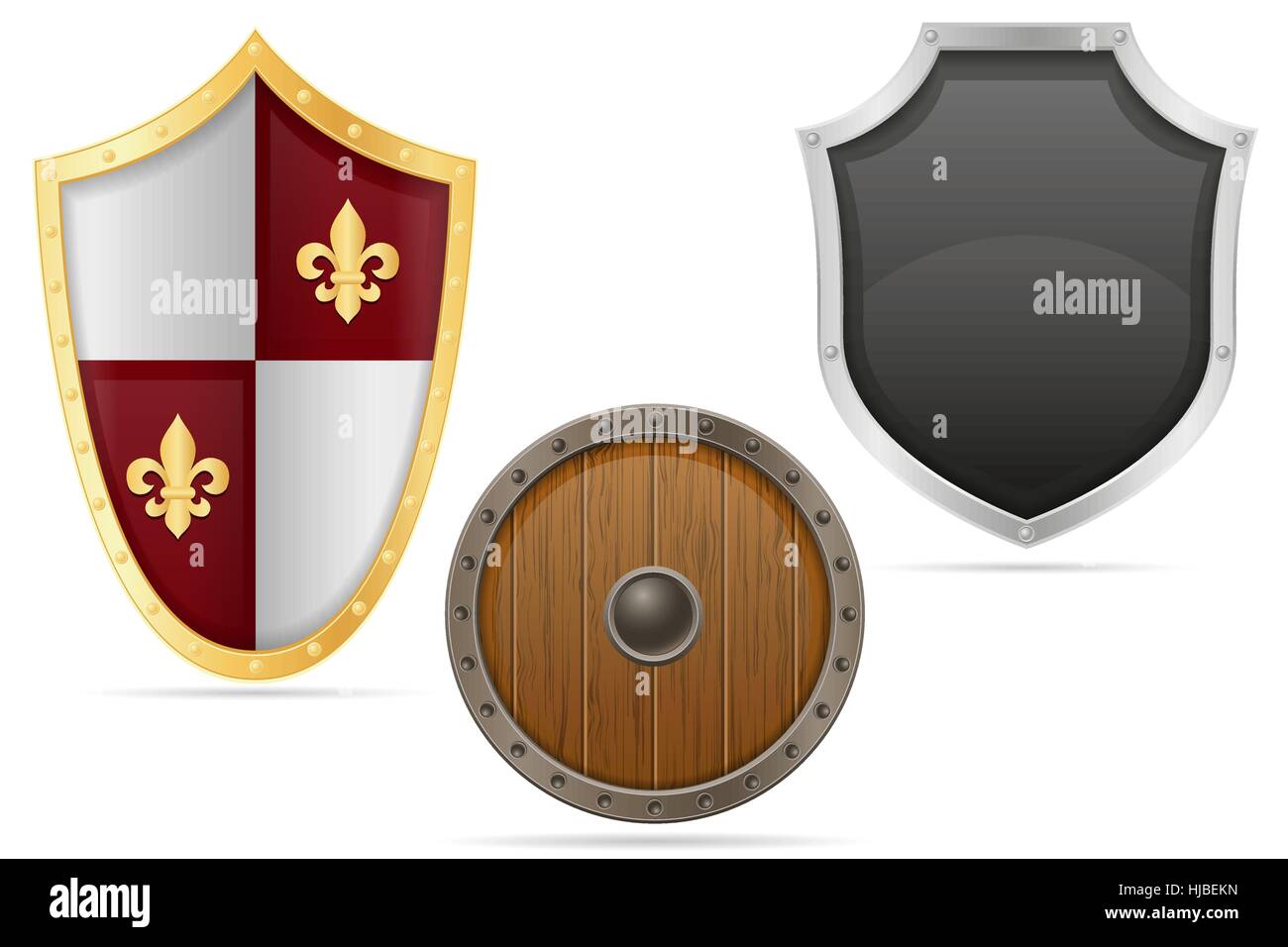 battle shield medieval stock vector illustration isolated on white ...