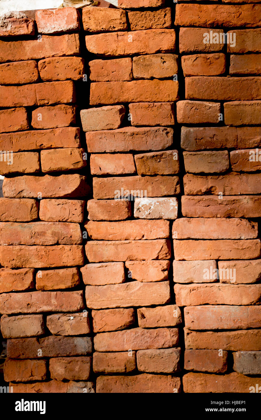 Pile of brick block used for industrial in residential building Stock ...