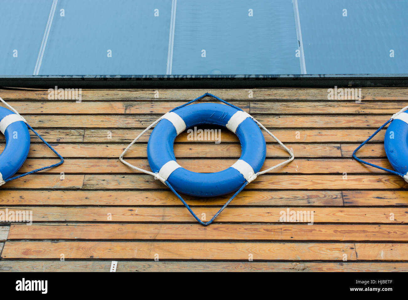 Lifesavers or life preserver with rope around for a drowning person to ...