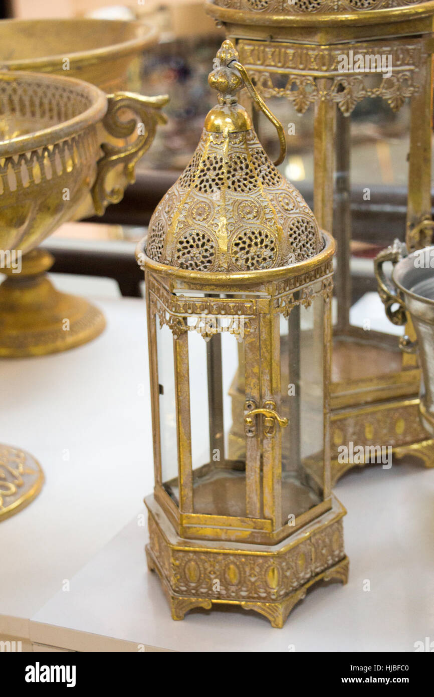 Old retro style lantern made of metal Stock Photo - Alamy