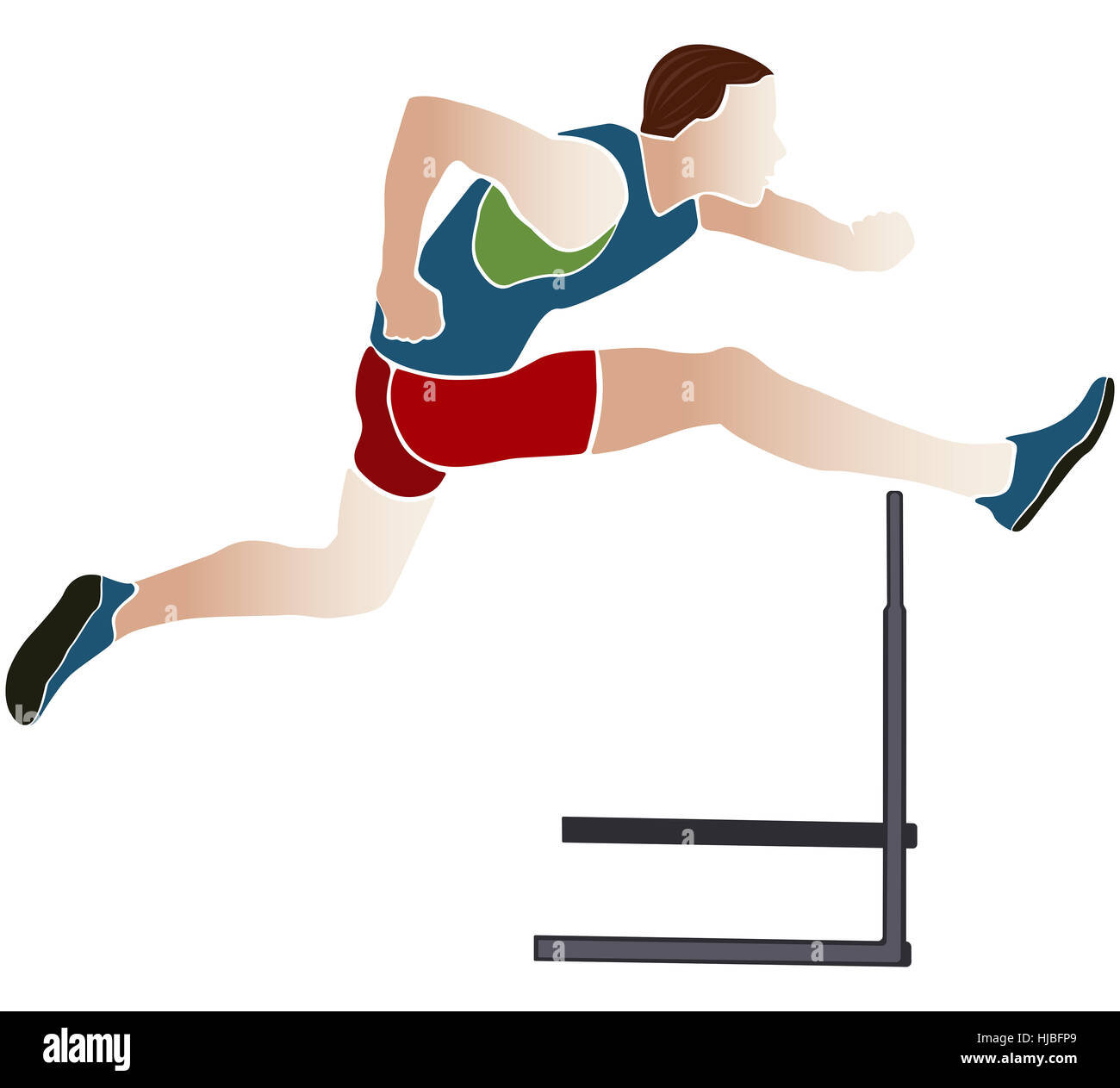 athlete runner hurdles colored silhouette vector illustration Stock ...