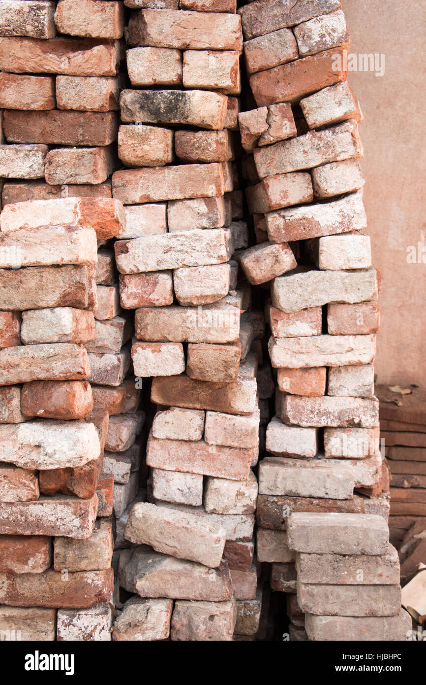 Pile of brick block used for industrial in residential building Stock ...