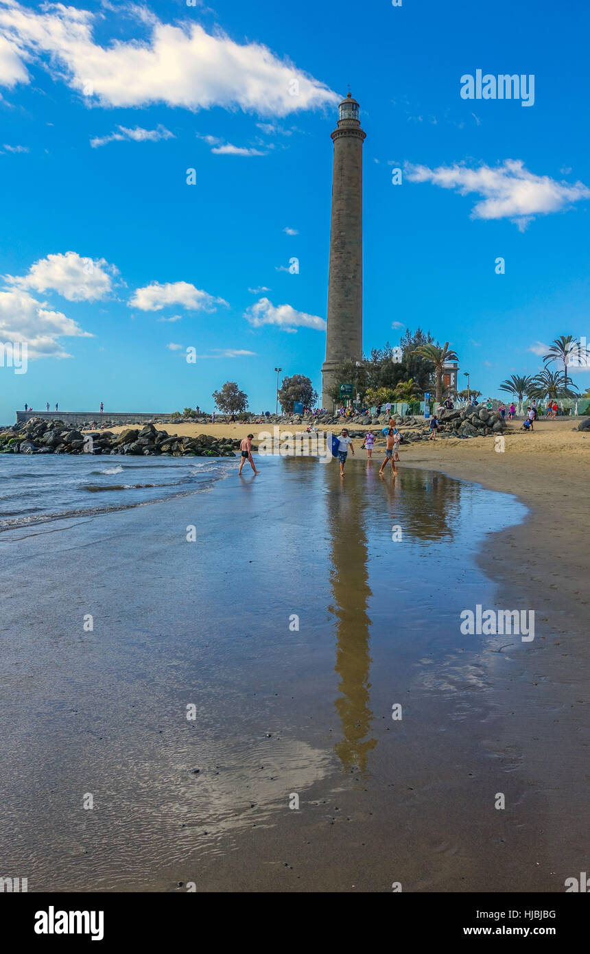 Maspalomas lighthouse, Gran Canaria, Spain, holiday Stock Photo - Alamy