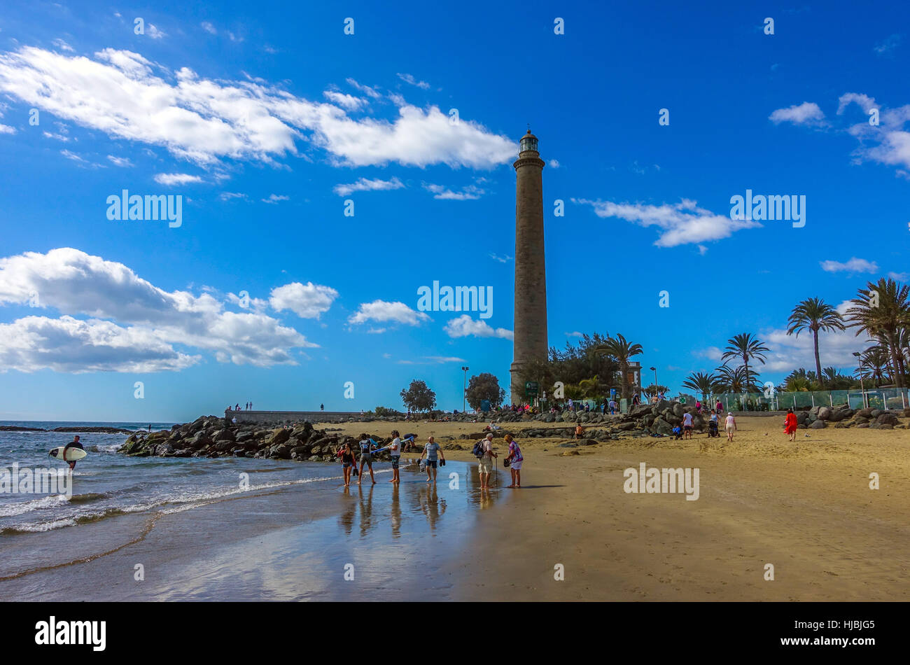Maspalomas lighthouse, Gran Canaria, Spain, holiday Stock Photo - Alamy