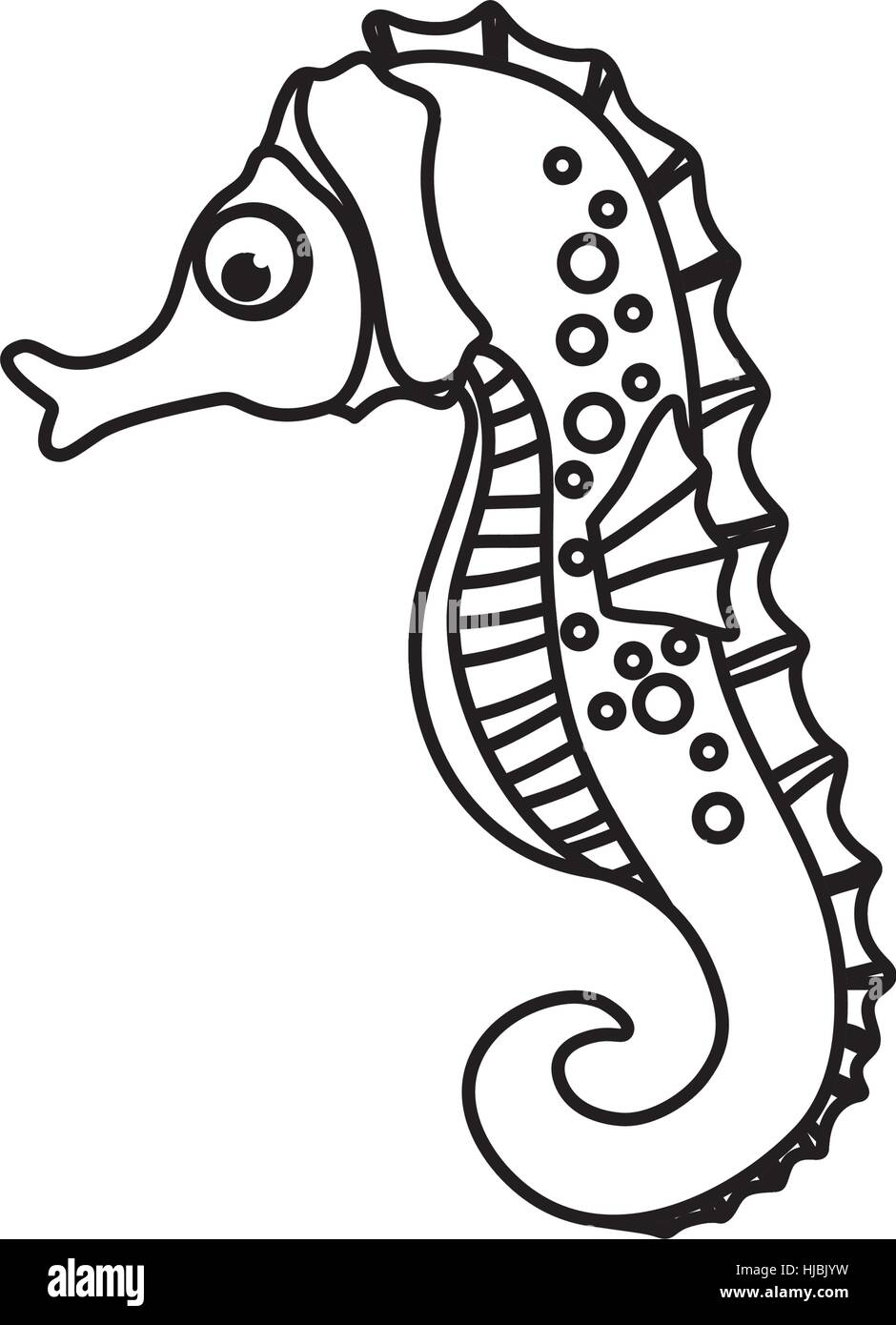 Sea creatures cartoon Black and White Stock Photos & Images - Alamy