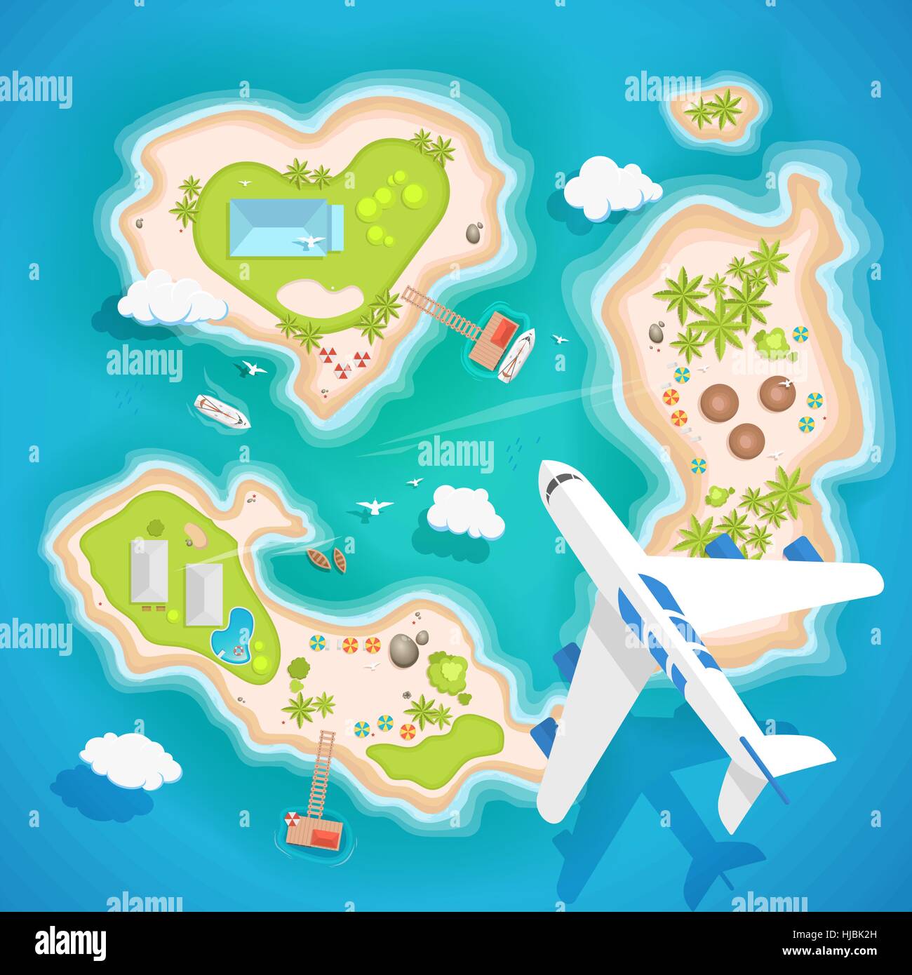 Aerial view islands map Stock Vector Images - Alamy