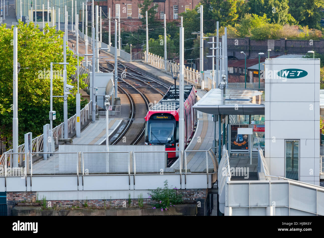 Nottingham Express Transit (NET) tram at the Station Street terminus ...